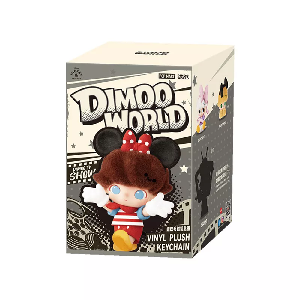 POPMART DIMOO WORLD × Disney Series Vinyl Plush Keyring Blind Box Figu ...