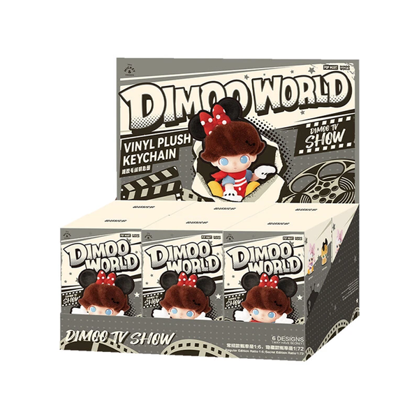 POPMART DIMOO WORLD × Disney Series Vinyl Plush Keyring Blind Box Figu ...
