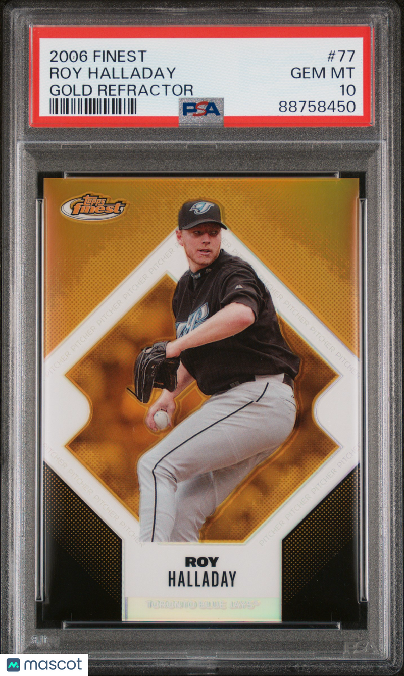 2006 Finest Roy Halladay #77 Gold Refractor PSA 10 - Rizo Sports